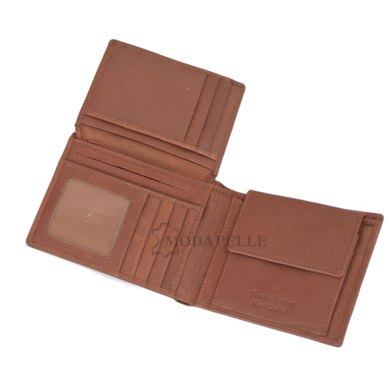 Men’s leather wallet in tan colour - Modapelle
