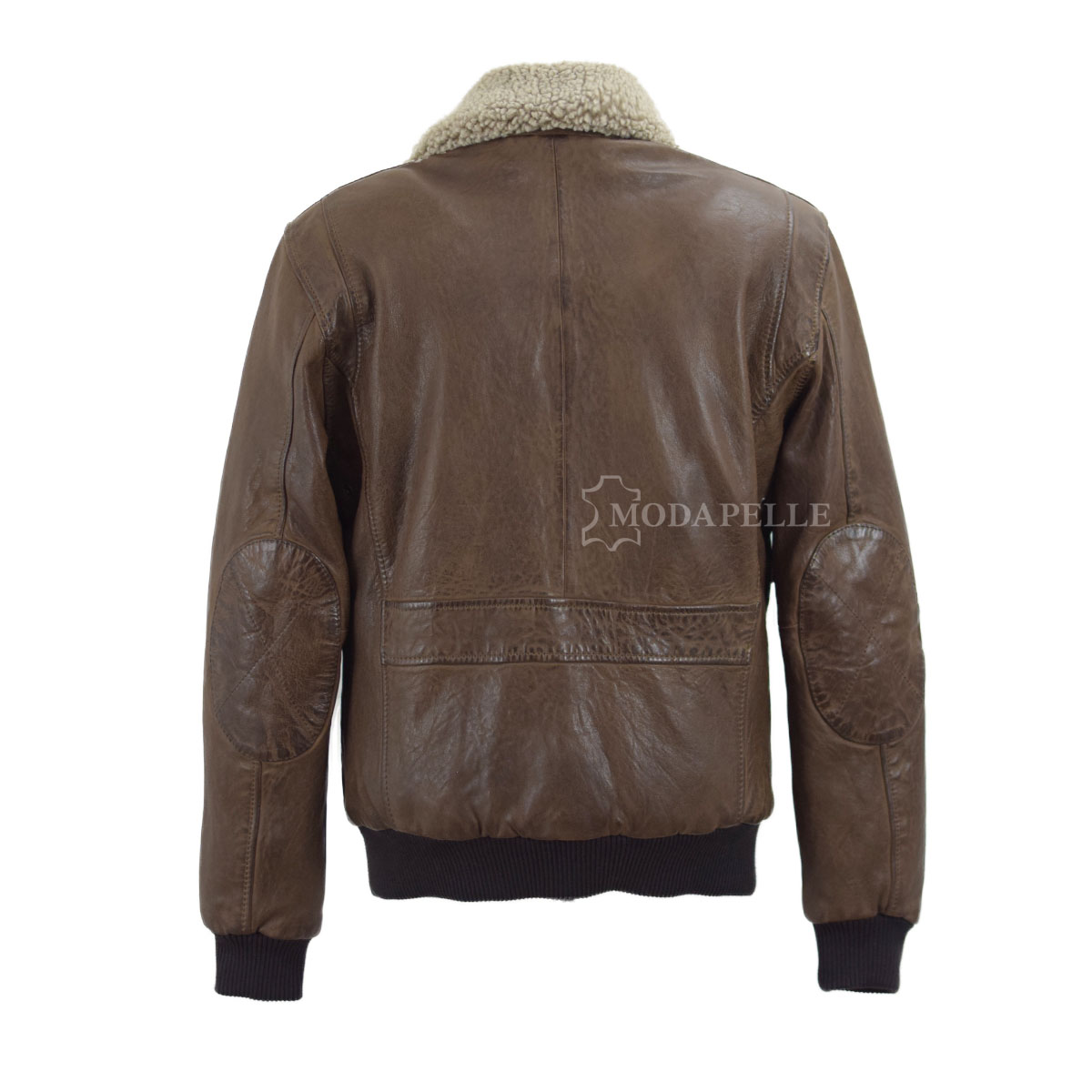 Δερμάτινο ανδρικό μπουφάν Pilot brown - MODAPELLE